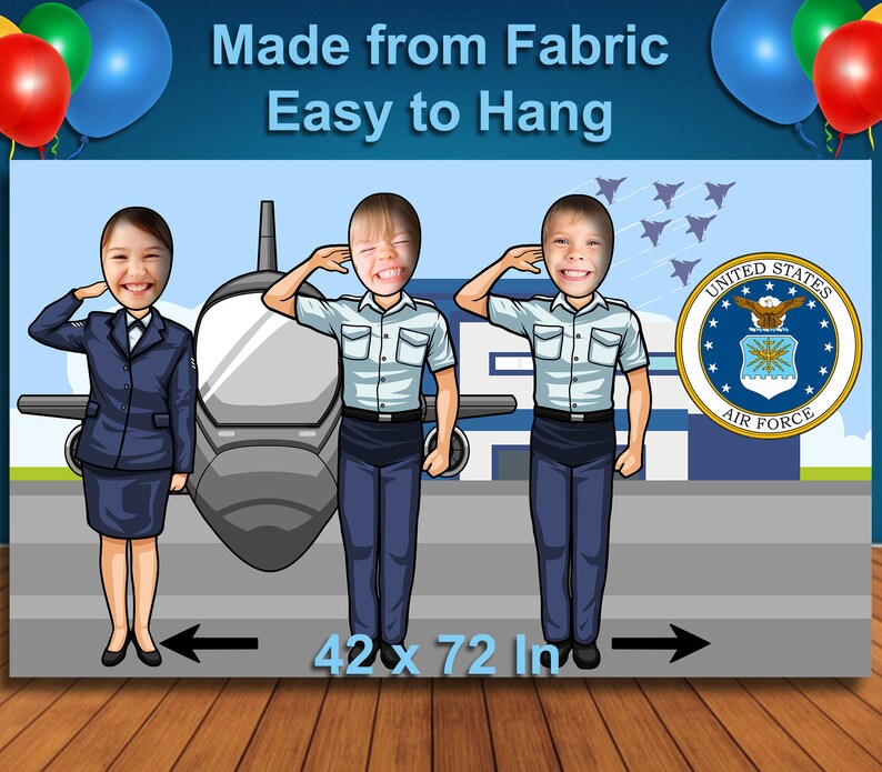 US Air Force Photo Standee: DIY Military Party Prop, Face Hole Banner ...
