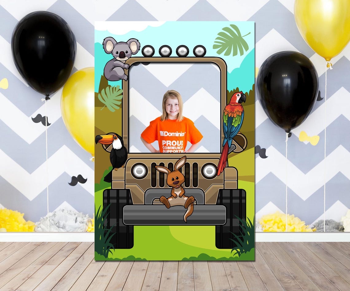 Safari Jeep Photo Booth Frame: DIY Vehicle Theme Party Prop - Etsy