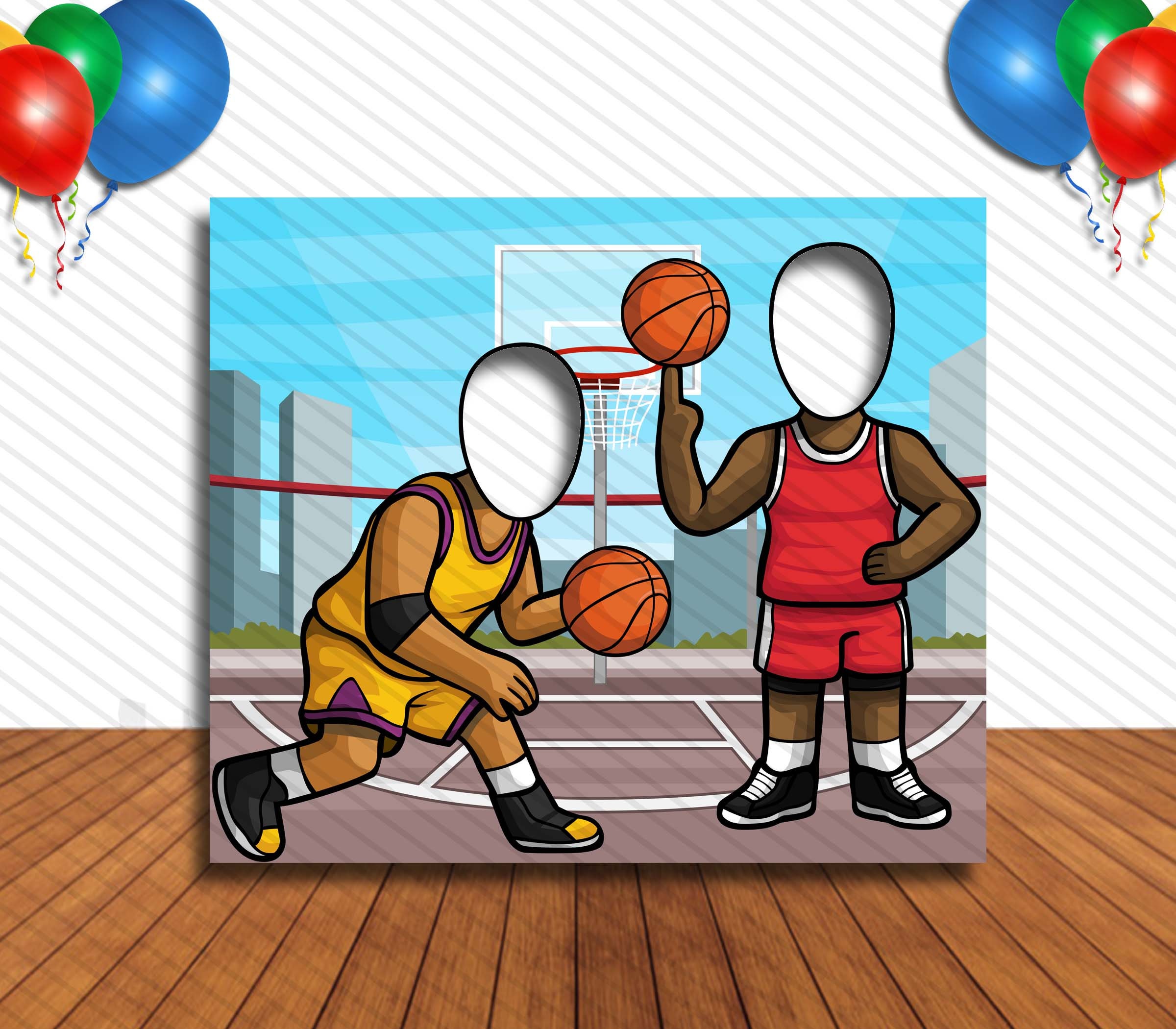 Basketball Players Hole in Face Party Selfie Photo Prop | Etsy