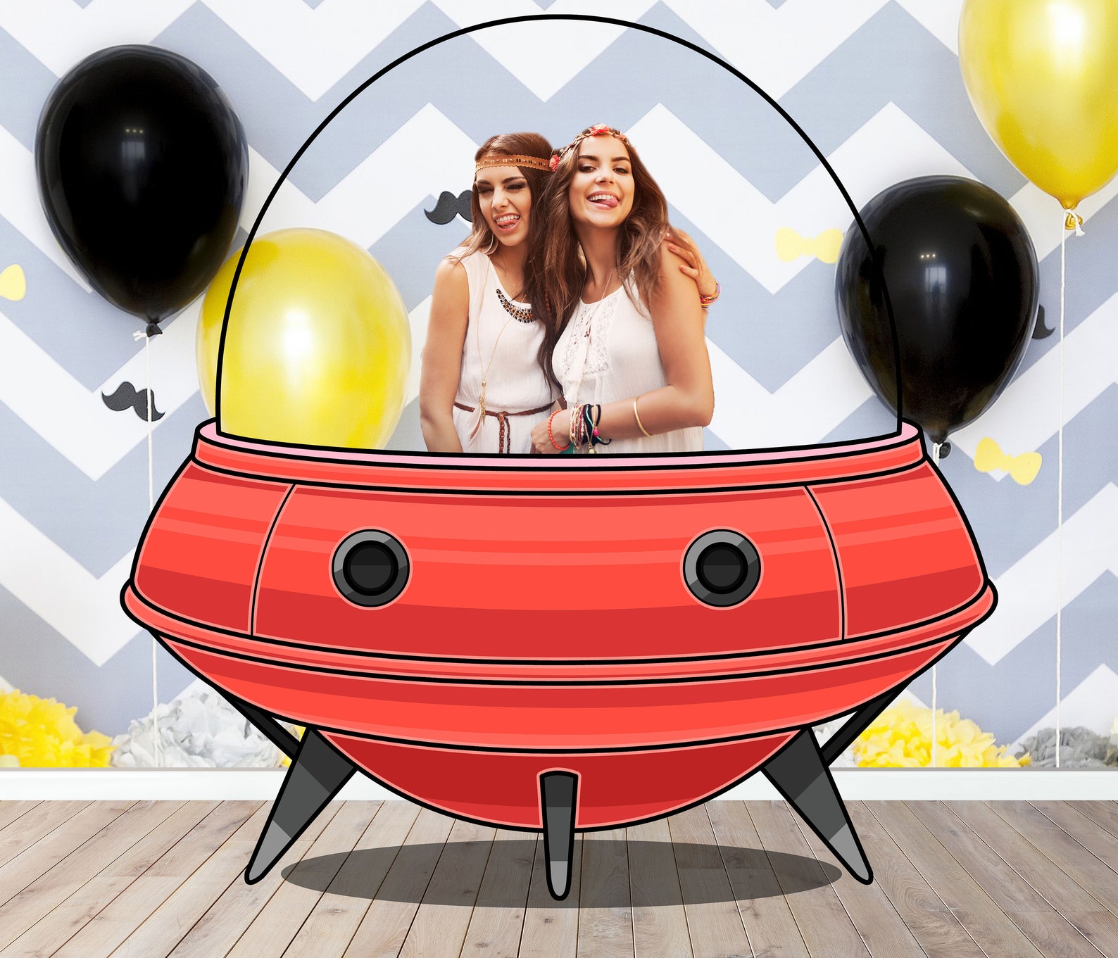 Red Spaceship Photo Prop Spacecraft DIY Personalized Photo - Etsy