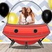 Red Spaceship Photo Booth Frame: Vehicle Theme Party Prop (DIY Poster ...