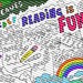 Reading is Fun Coloring Page, Coloring Sheet for Kids, Jumbo Coloring ...