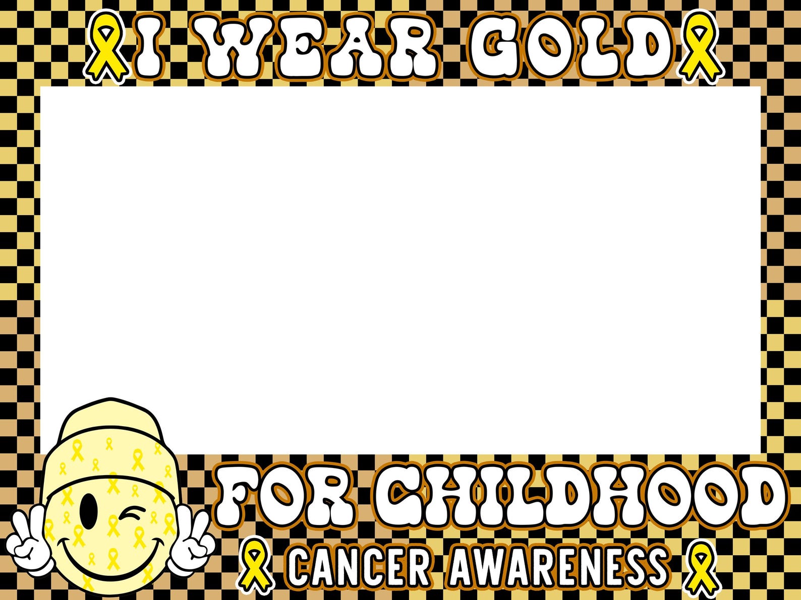 Childhood Cancer Awareness, Photo Booth Selfie Frame, DIY Party Prop - Etsy