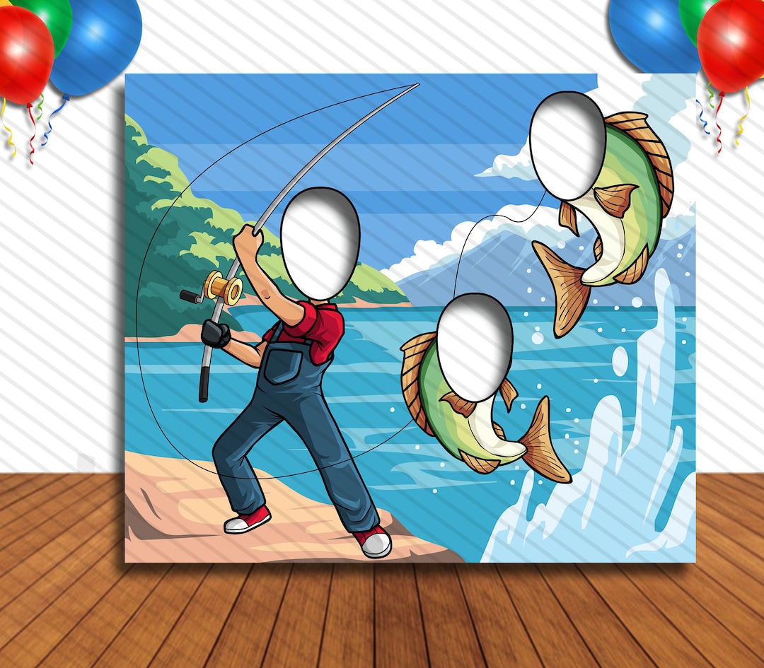 Fishing Theme Photo Standee: DIY Fun Party Selfie Prop (36x42") - Etsy