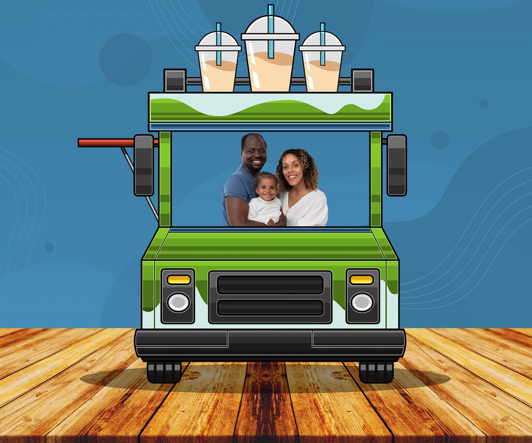 Smoothie Food Truck Photo Prop, DIY Poster, Personalized, Photo Booth ...