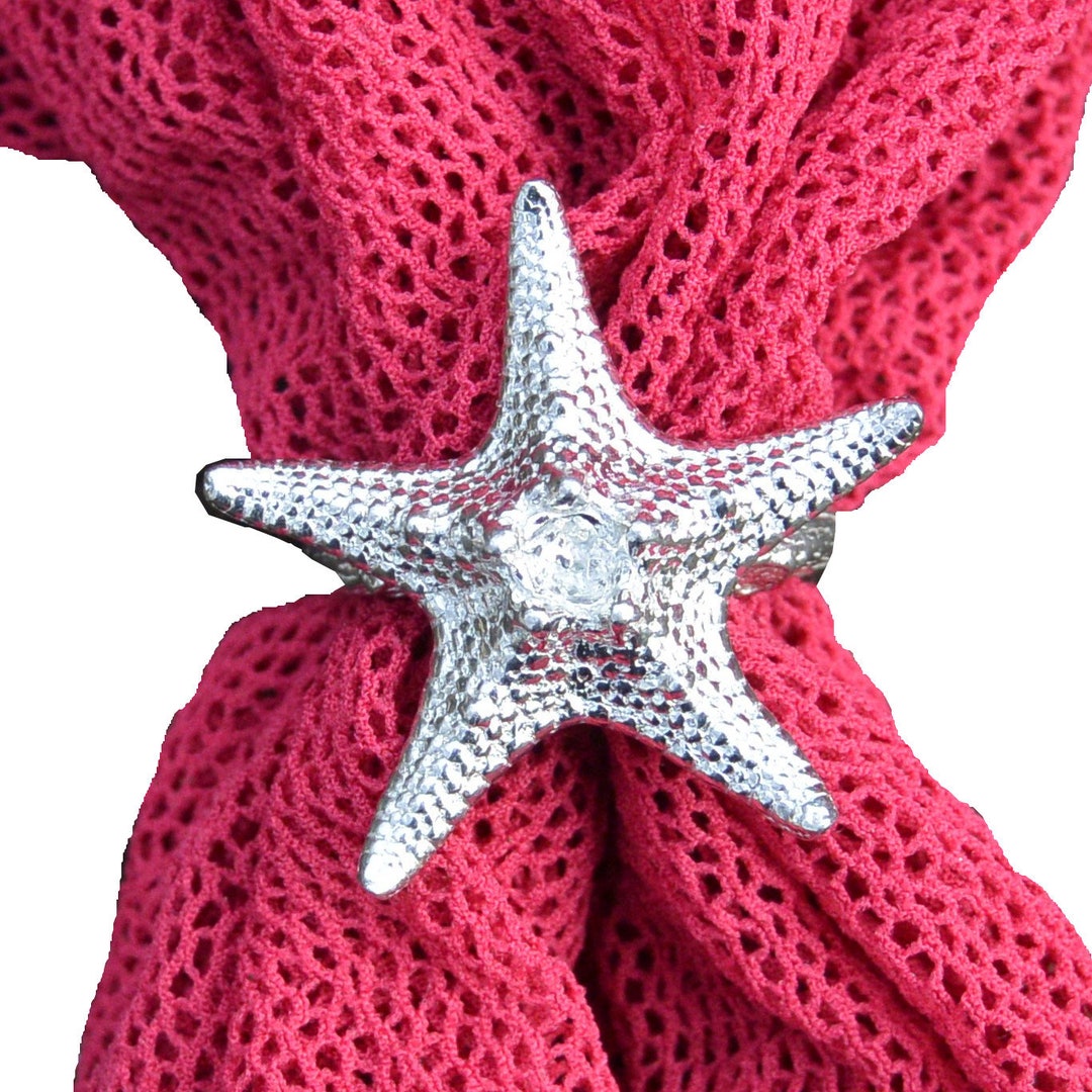 Starfish Scarf Ring, Starfish Scarf Slide, Handmade, in Finest Pewter ...