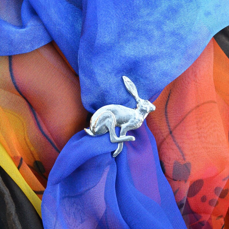 Hare Scarf Ring Running Hare Gifts Handcast Fine Pewter by - Etsy