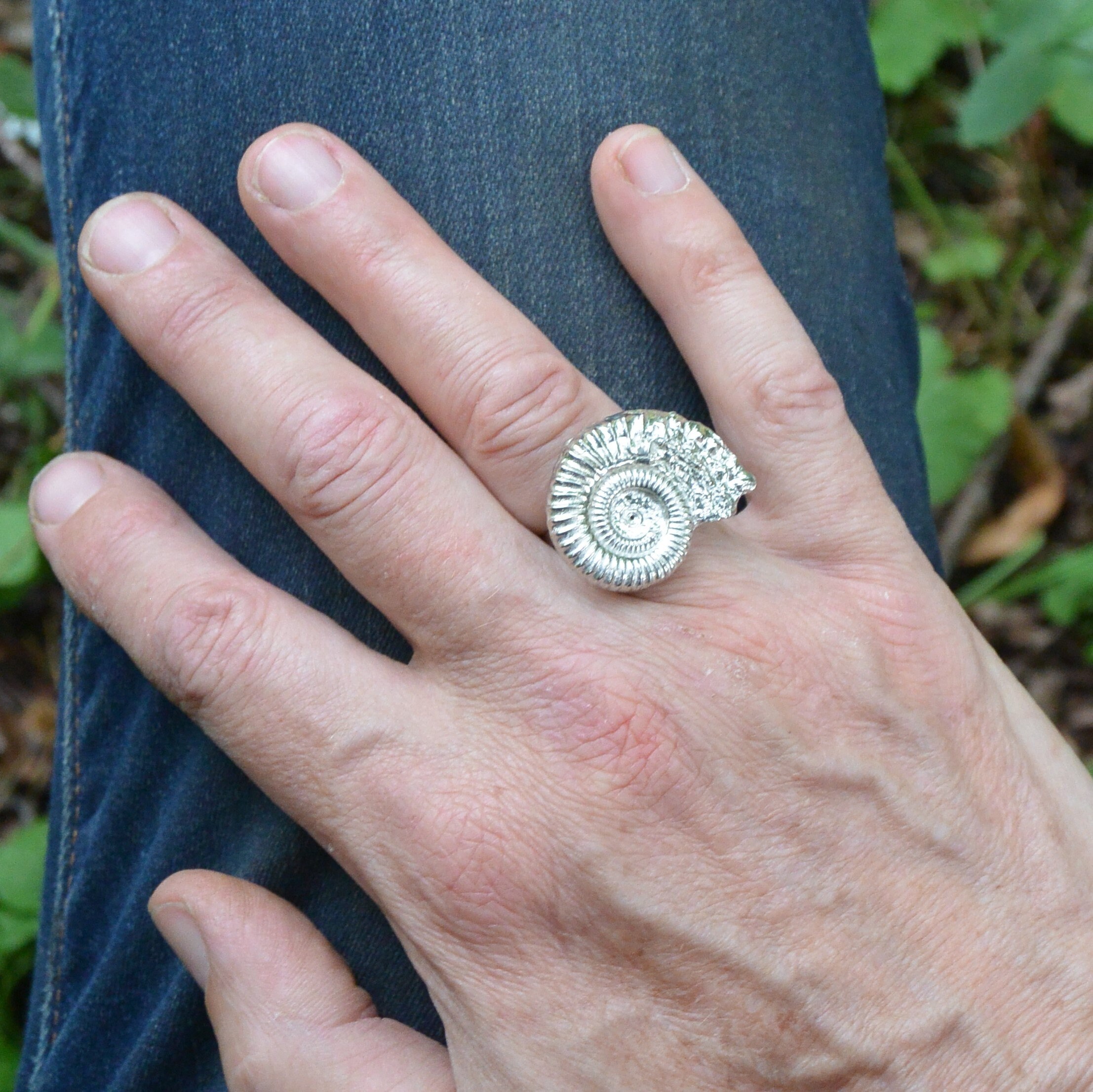 Ammonite Statement Ring Ammonite Ring Adjustable Ring - Etsy