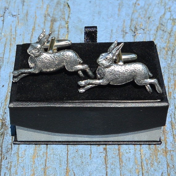 Running Hare Cufflinks Hare Cuff Links Wildlife Gifts | Etsy