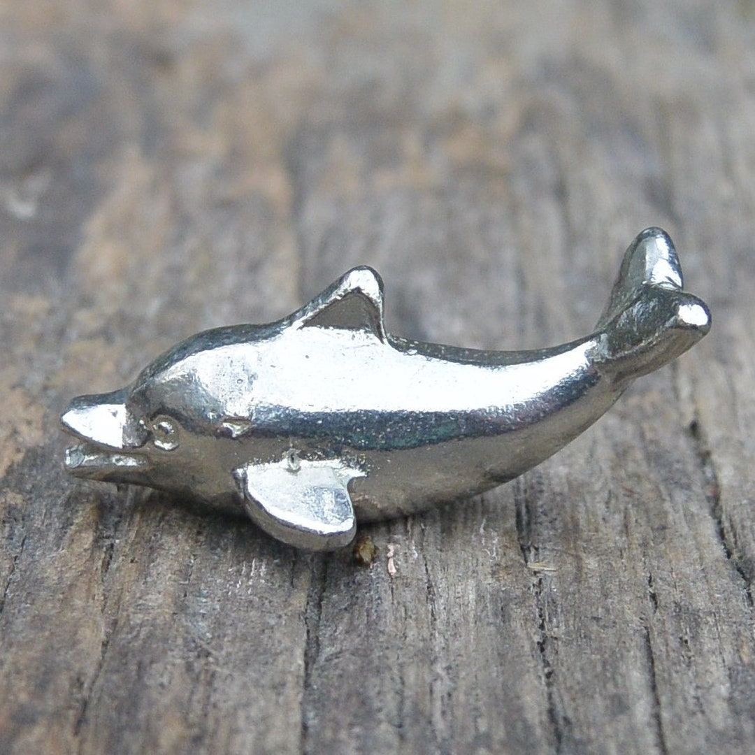 Dolphin Figurine, Miniature Dolphin, Handmade, in Fine Pewter, by ...
