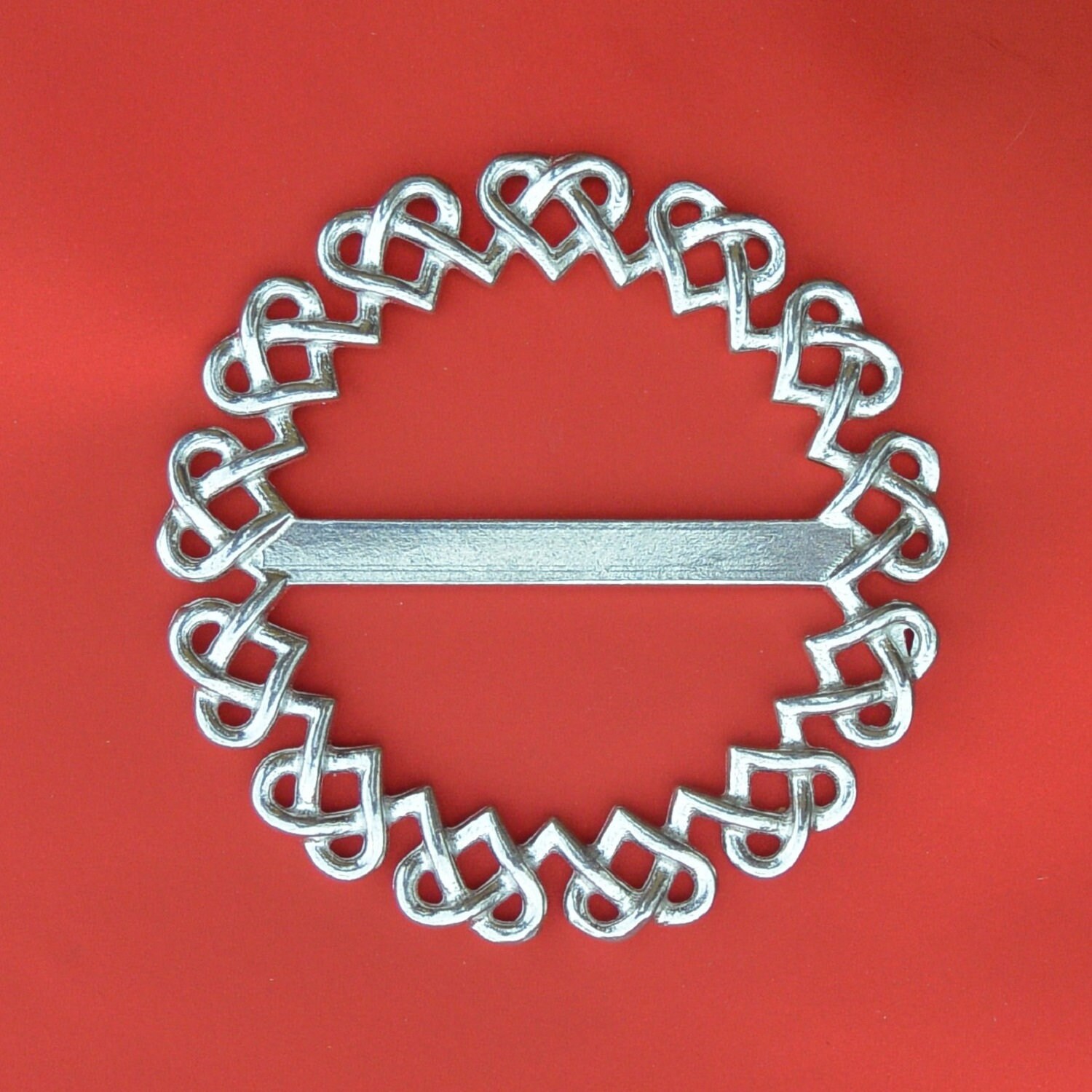 Celtic Heart Scarf Ring Fine Pewter Scarf Ring Hand Cast by | Etsy