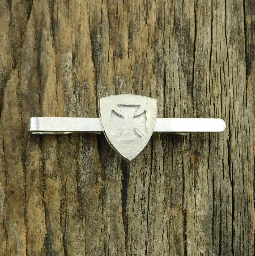 Knights Templar Shield Tie Clip, Masonic Tie Clip, Handcast in Fine ...