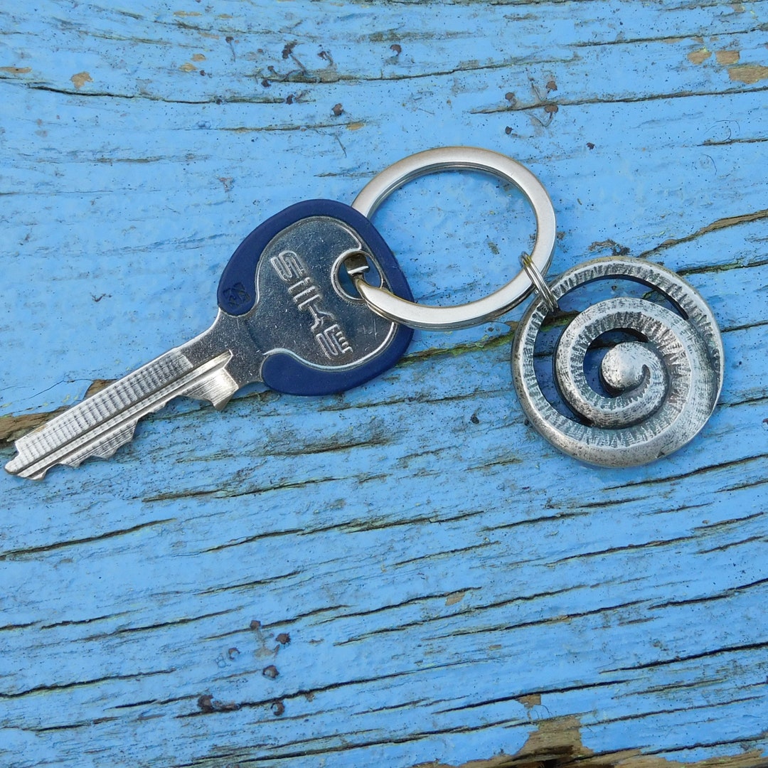 Maori Spiral Keyring, Engraved Spiral Key Fob, Handmade, by William ...