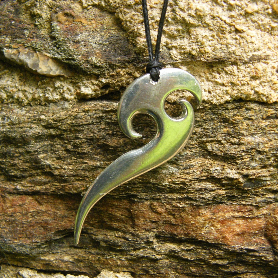 Maori Fish Hook Pendant: Handcrafted Pewter, Adjustable Cord, Surfer ...