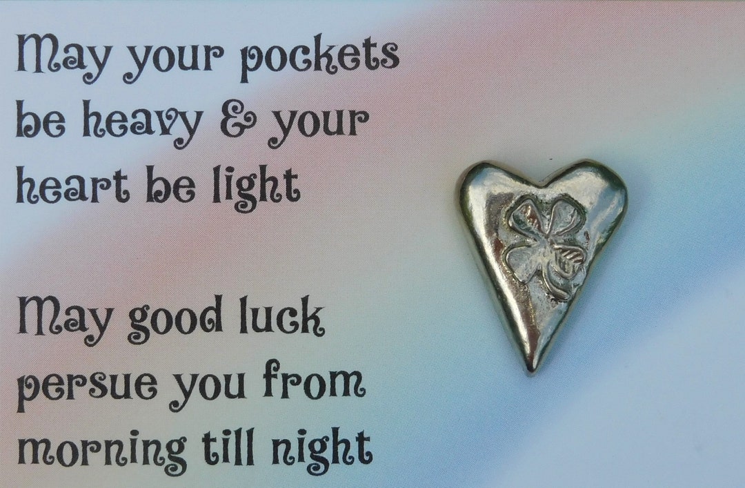 Lucky Four Leaf Clover, Good Luck Pocket Token, Handmade in Finest ...