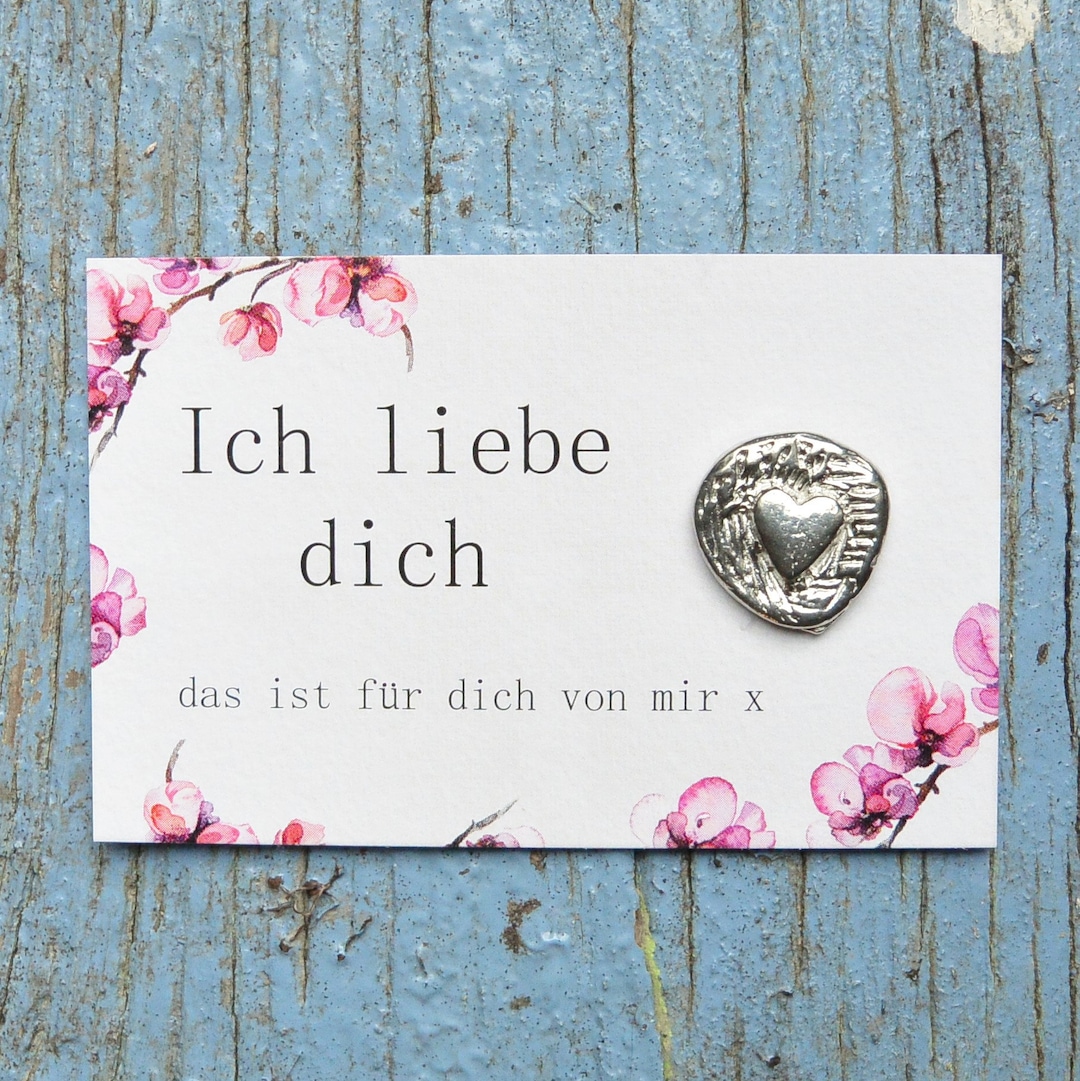 Ich Liebe Dich, German Love Message With Heart Pocket Token, Hand Cast ...