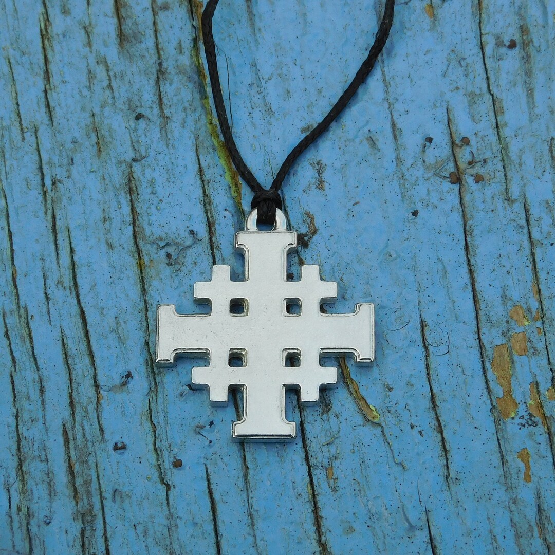 Jerusalem Cross Pendant, Five Fold Cross Pendant, Religious Jewellery ...