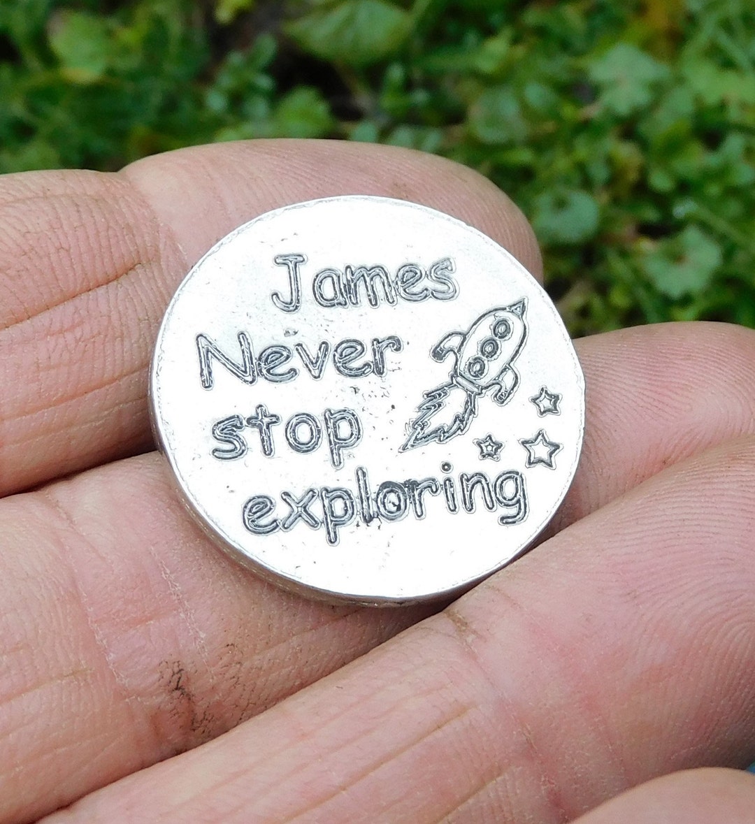 Compass Pocket Token With Message Card, Personnalised Pocket Token ...