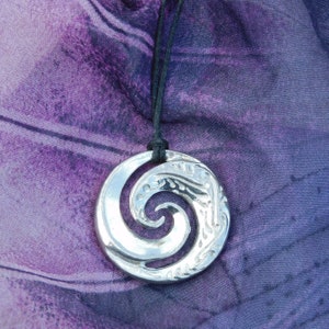 Koru Wave Spiral Pendant, New Zealand Maori Designed Surfer Pendant ...