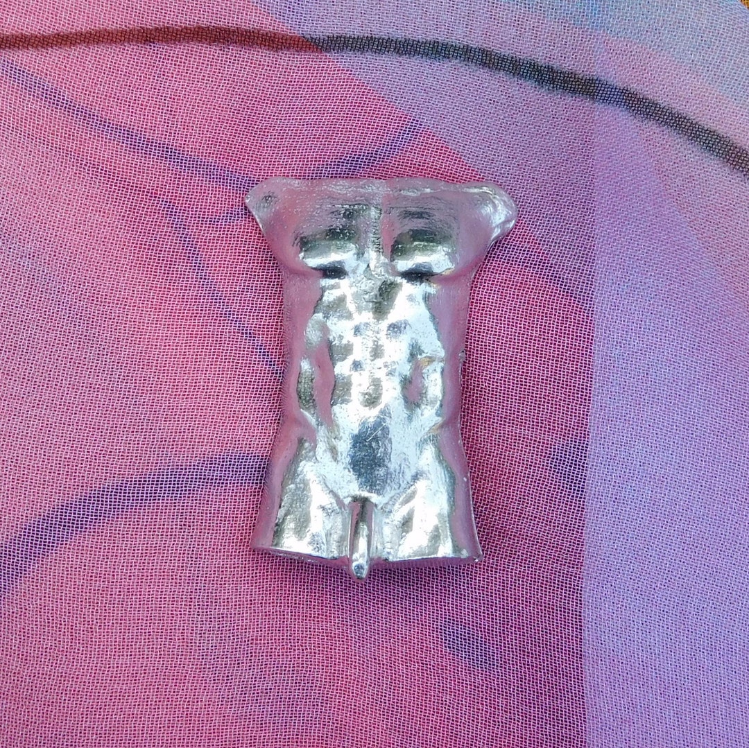 Male Torso Brooch, Naked Male Torso Jewellery, Handcrafted Jewelry ...