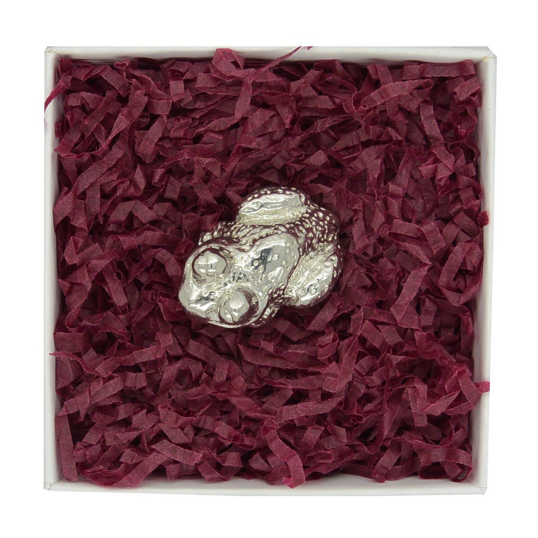 Frog Figurine, Frog Minature, Frog Totem, Lucky Pewter Frog, Handmade ...