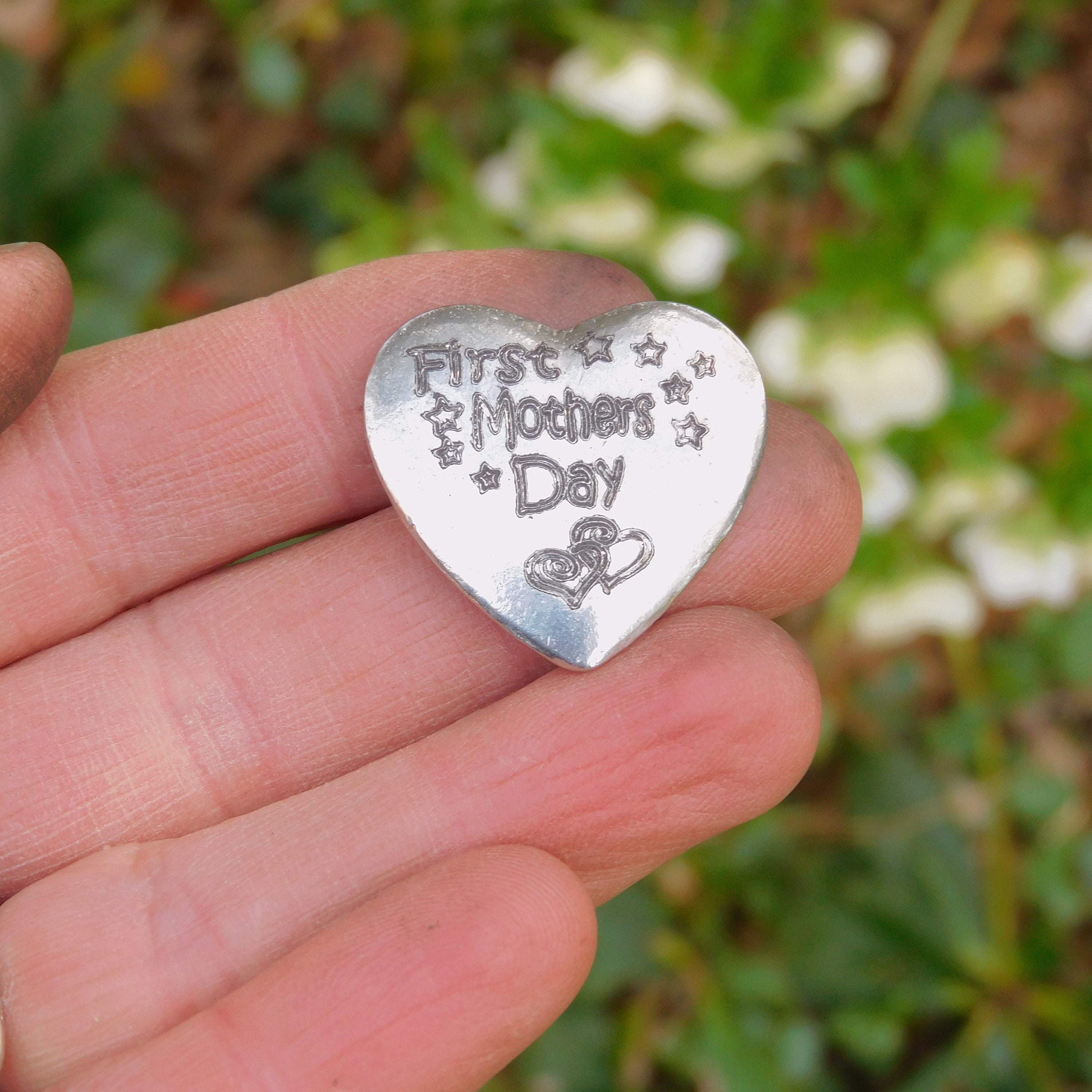 First Mothers Day Pocket Token, Heart Token for Mum, Pewter Heart Love ...