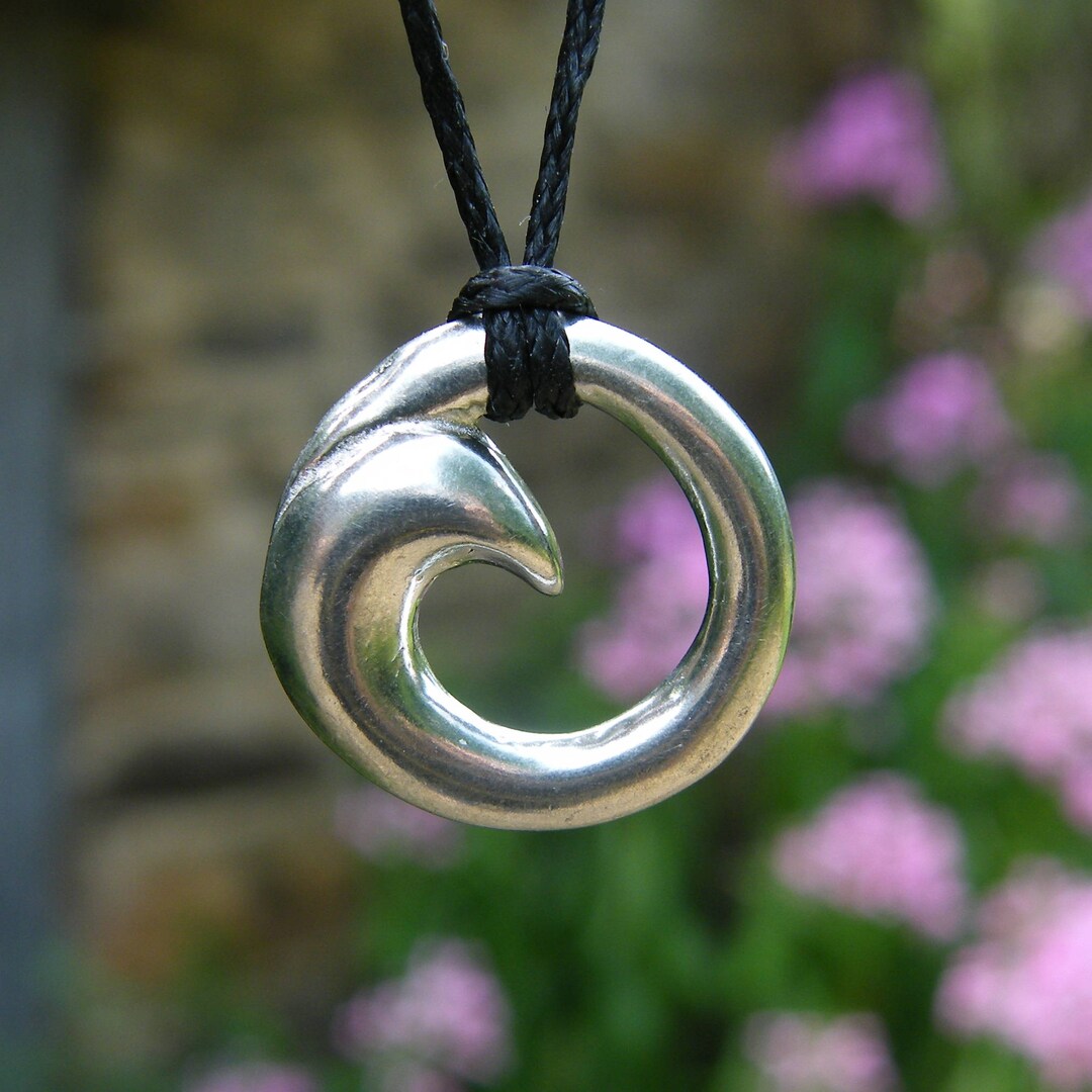 Handcrafted Wave Koru Pendant, Represents New Beginnings and Harmonious ...