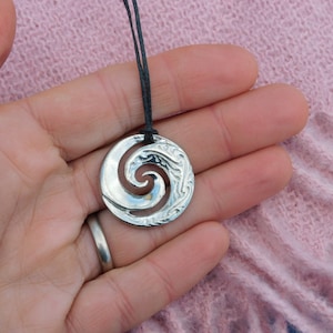 Koru Wave Spiral Pendant, New Zealand Maori Designed Surfer Pendant ...