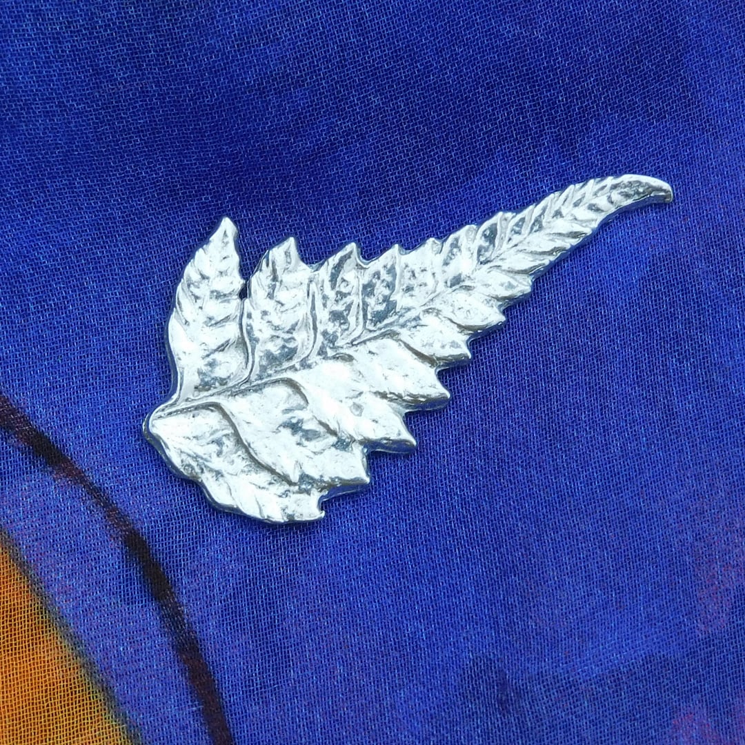 New Zealand Silver Fern Brooch, Handcrafted Pewter Jewelry in Fine ...