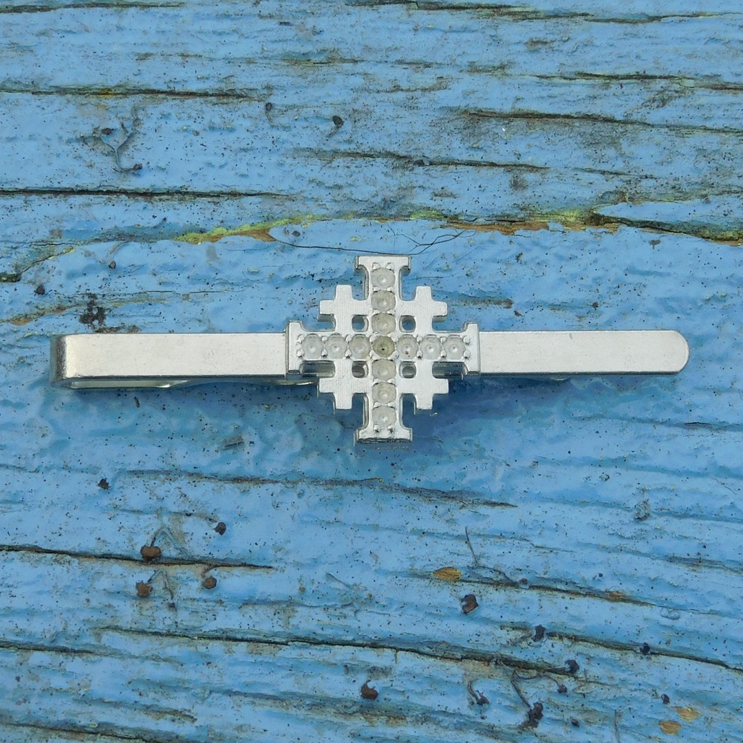 Jerusalem Cross Tie Clip, Five Fold Cross Tie Clip, Religious Tieclip ...