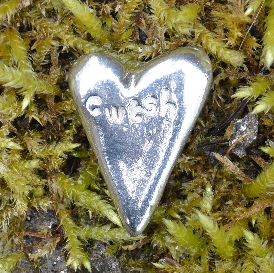 Welsh Token, Cwtsh, Heart Pocket Token, Handmade, in Fine Pewter, by William Sturt, Sent in ...