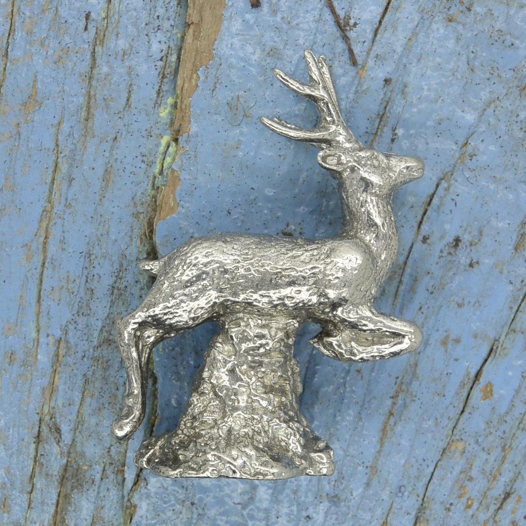 Leaping Stag Figurine, Hunting Miniature, Stag Sculpture, Handmade, in ...