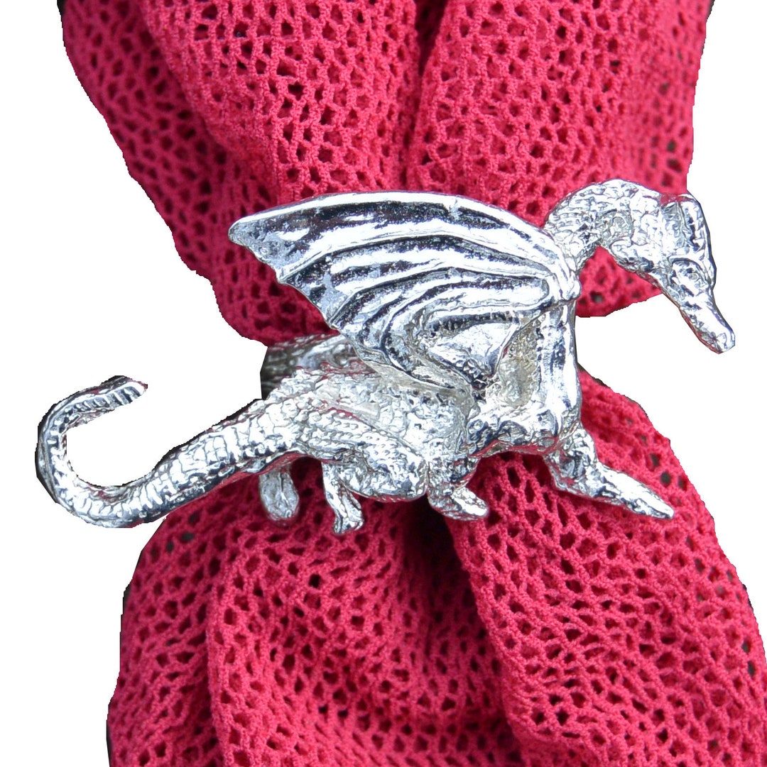 Dragon Scarf Ring, Dragon Scarf Slide, Handmade, in Finest Pewter, by ...