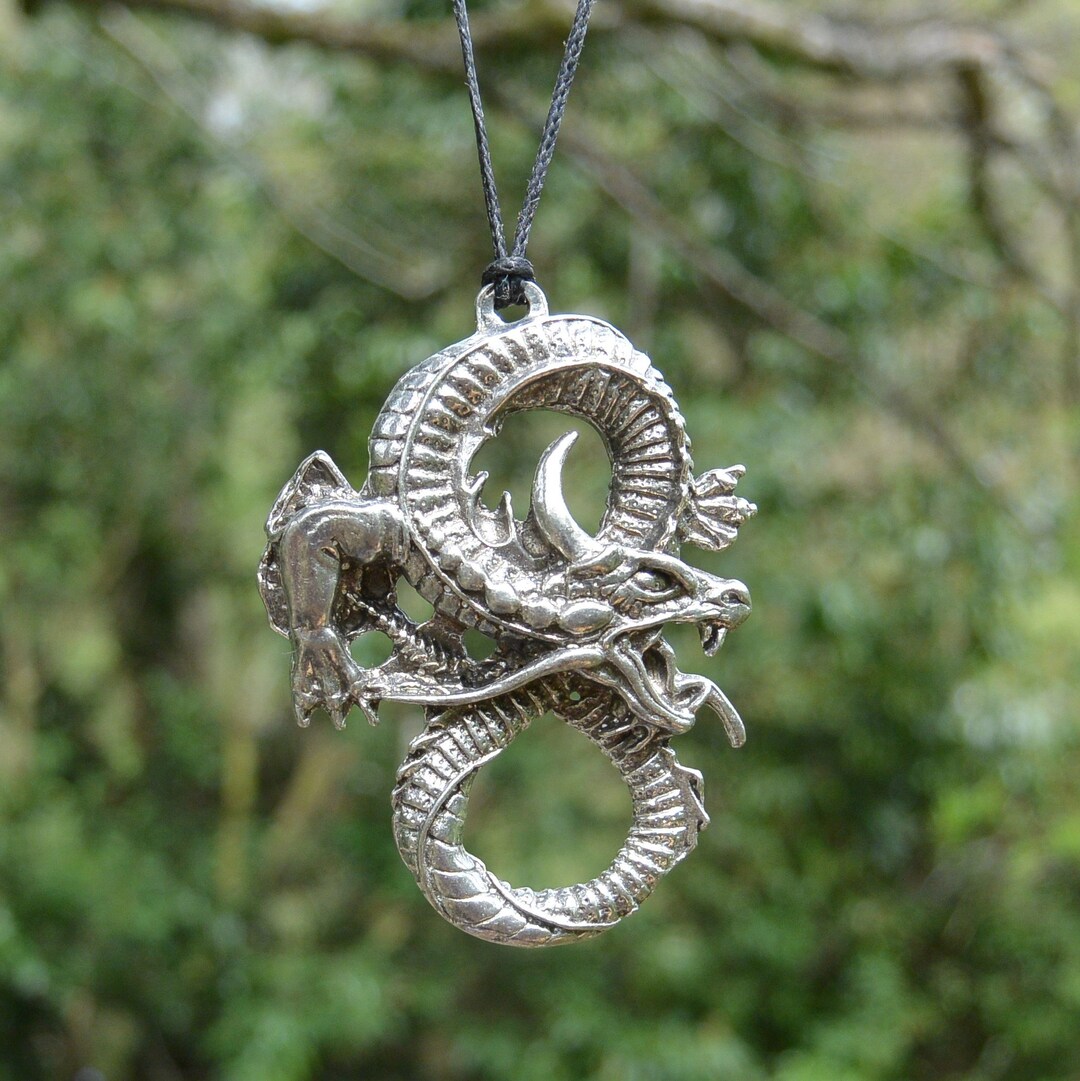 Dragon Pendant, Adjustable Waxed Cord. Handmade in Finest Pewter, by ...