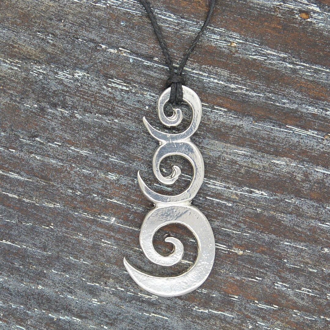 Handcrafted Wave Koru Pendant, Represents New Beginnings and Harmonious ...