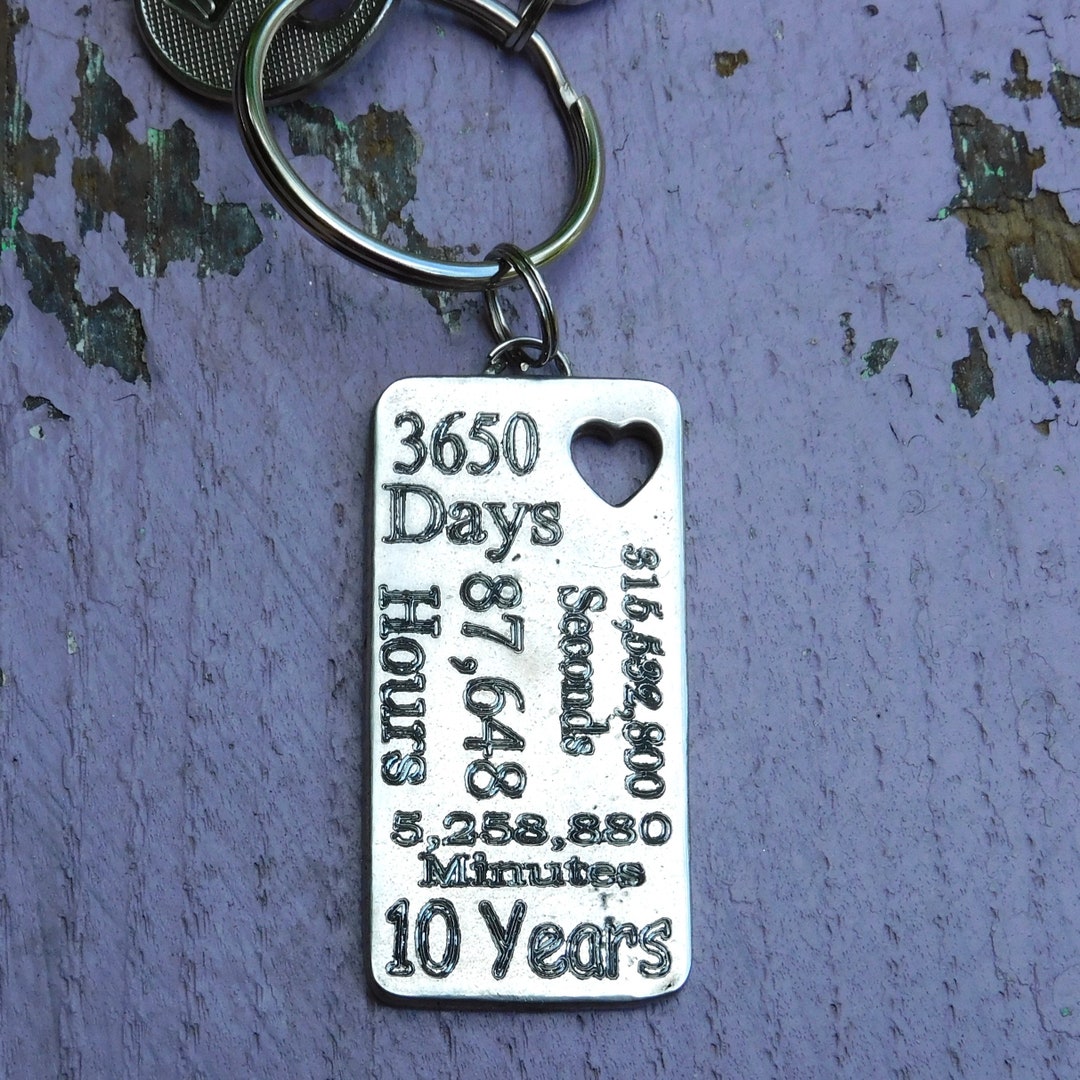Tenth Anniversary Pewter Key Ring, Handmade From Fine Pewter by William ...
