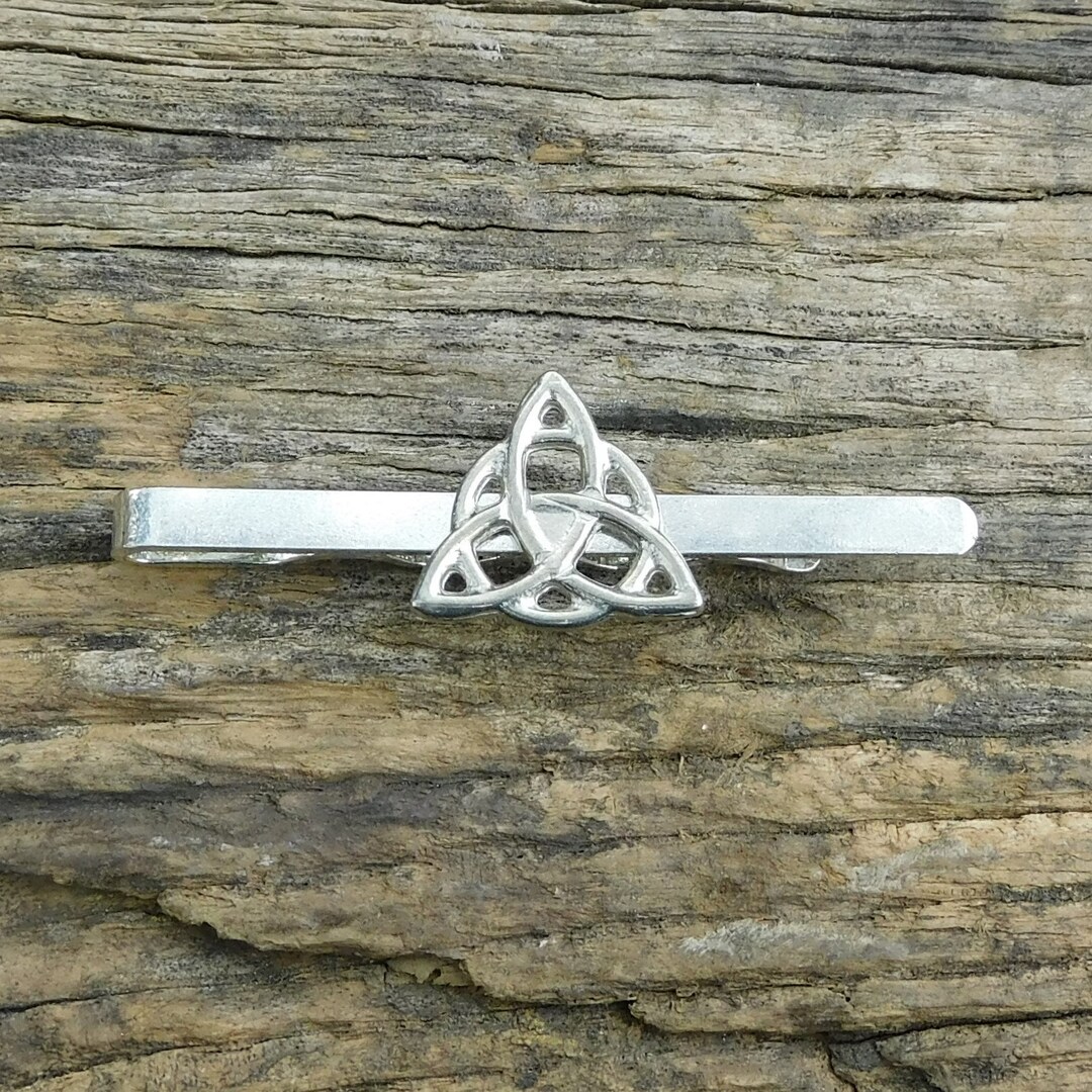 Trinity Tie Clip, Trinity Knot Tie Slide, Hand Cast in Fine Pewter by ...