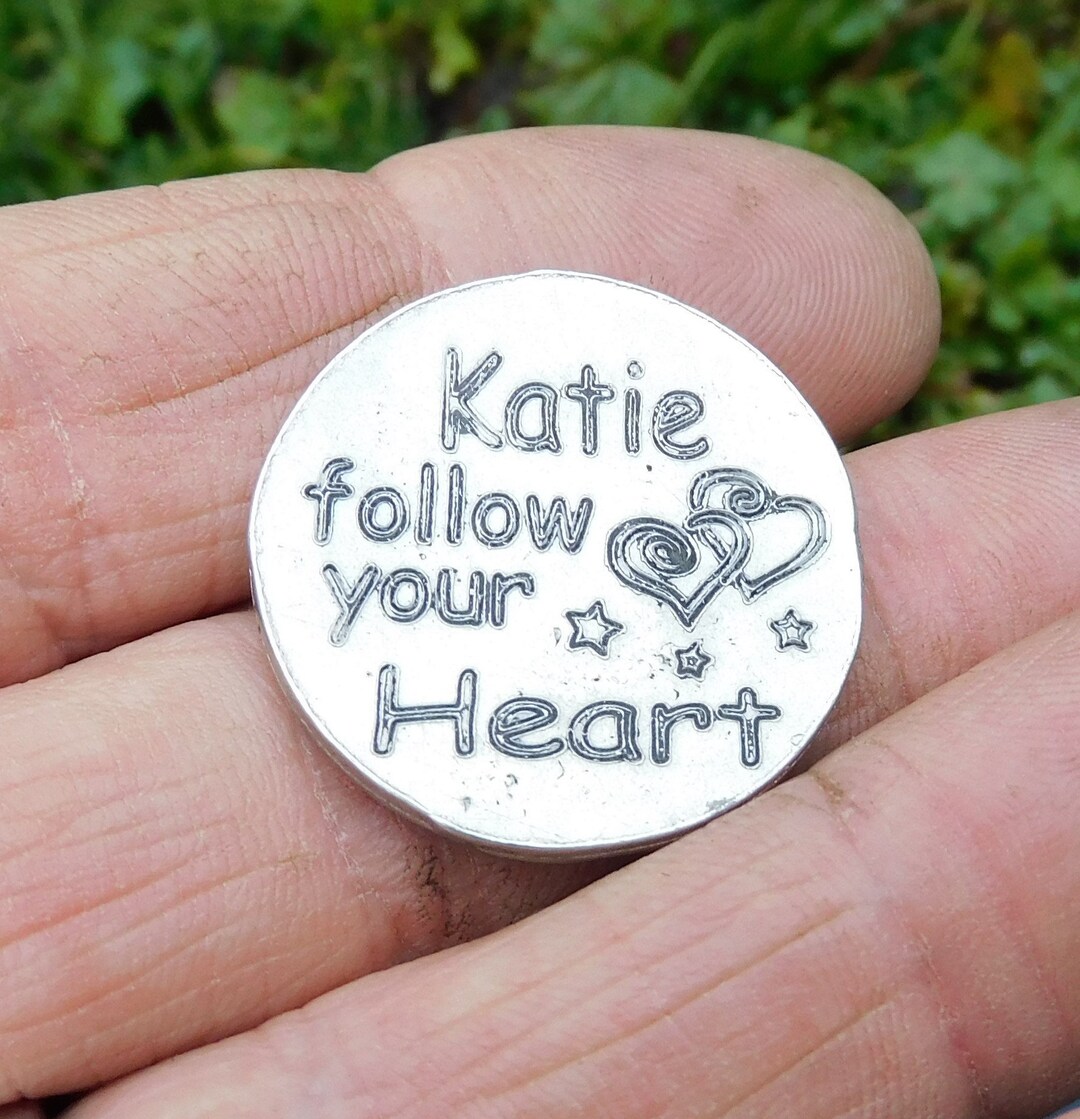 Compass Pocket Token With Message Card, Personnalised Pocket Token ...