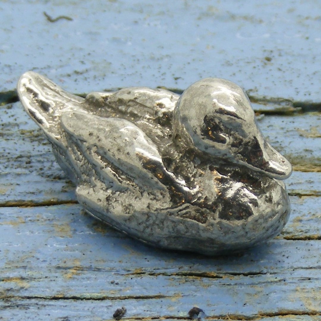 Duck Figurine, Miniature Duck, Handmade, in Fine Pewter, by William ...