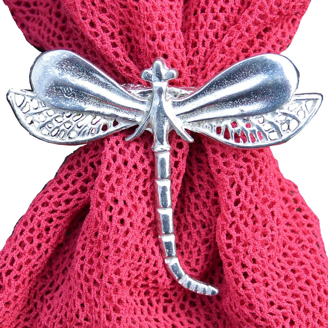 Dragonfly Scarf Ring, Lacy Dragonfly Gift, Handcrafted Jewellery ...