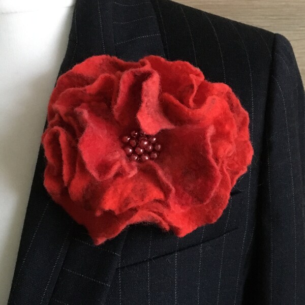 Felt Flower Pin - Etsy