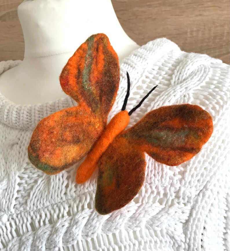 Wool Felted Butterfly Brooch - Etsy
