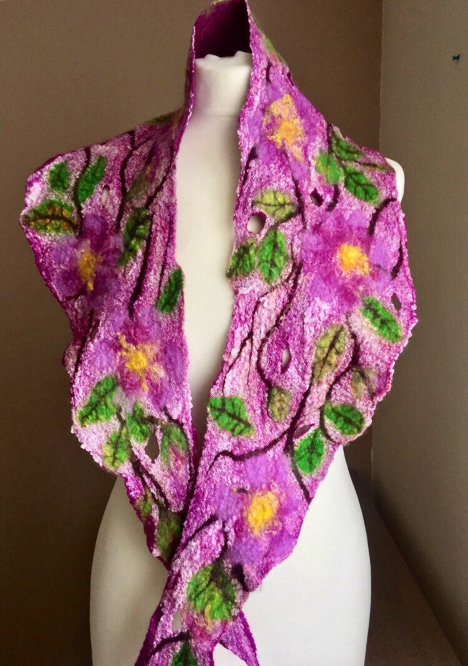 Merino Wool Scarf Softest Merino Wool Neck Warmer Nuno Felted Little ...