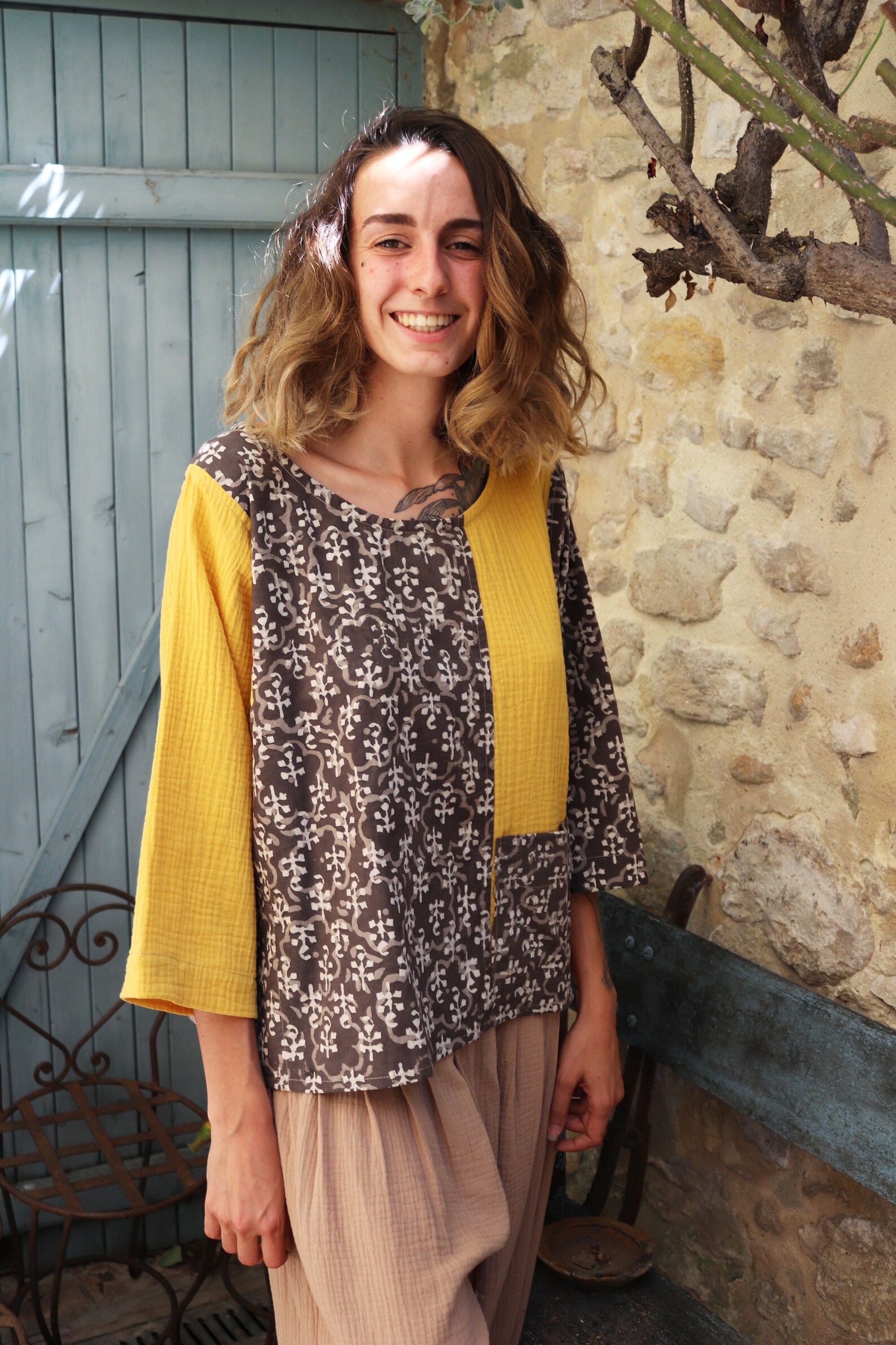 Tunique courte asymétrique boho-chic double gaze coton - Etsy France