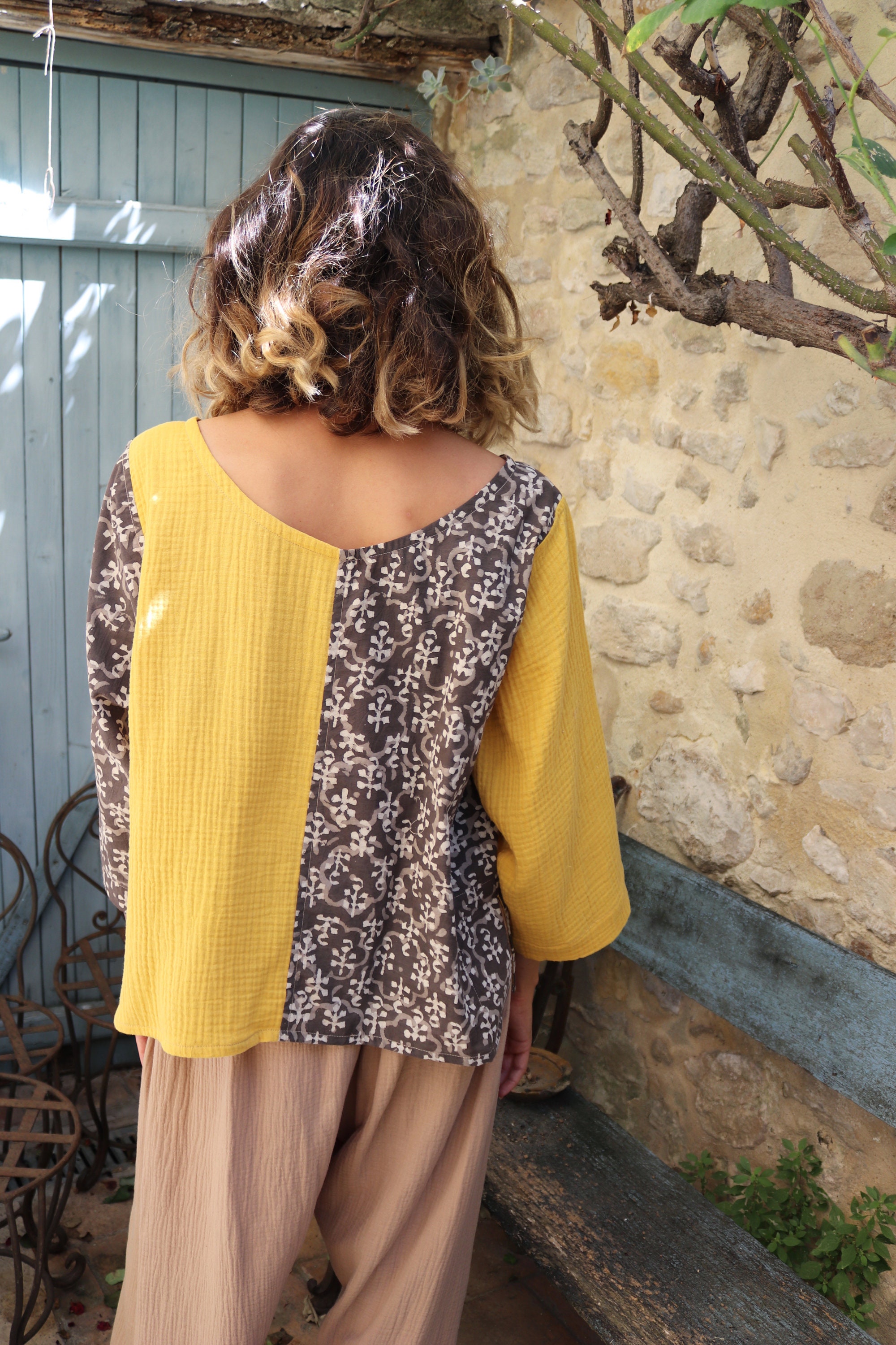 Tunique courte asymétrique boho-chic double gaze coton | Etsy