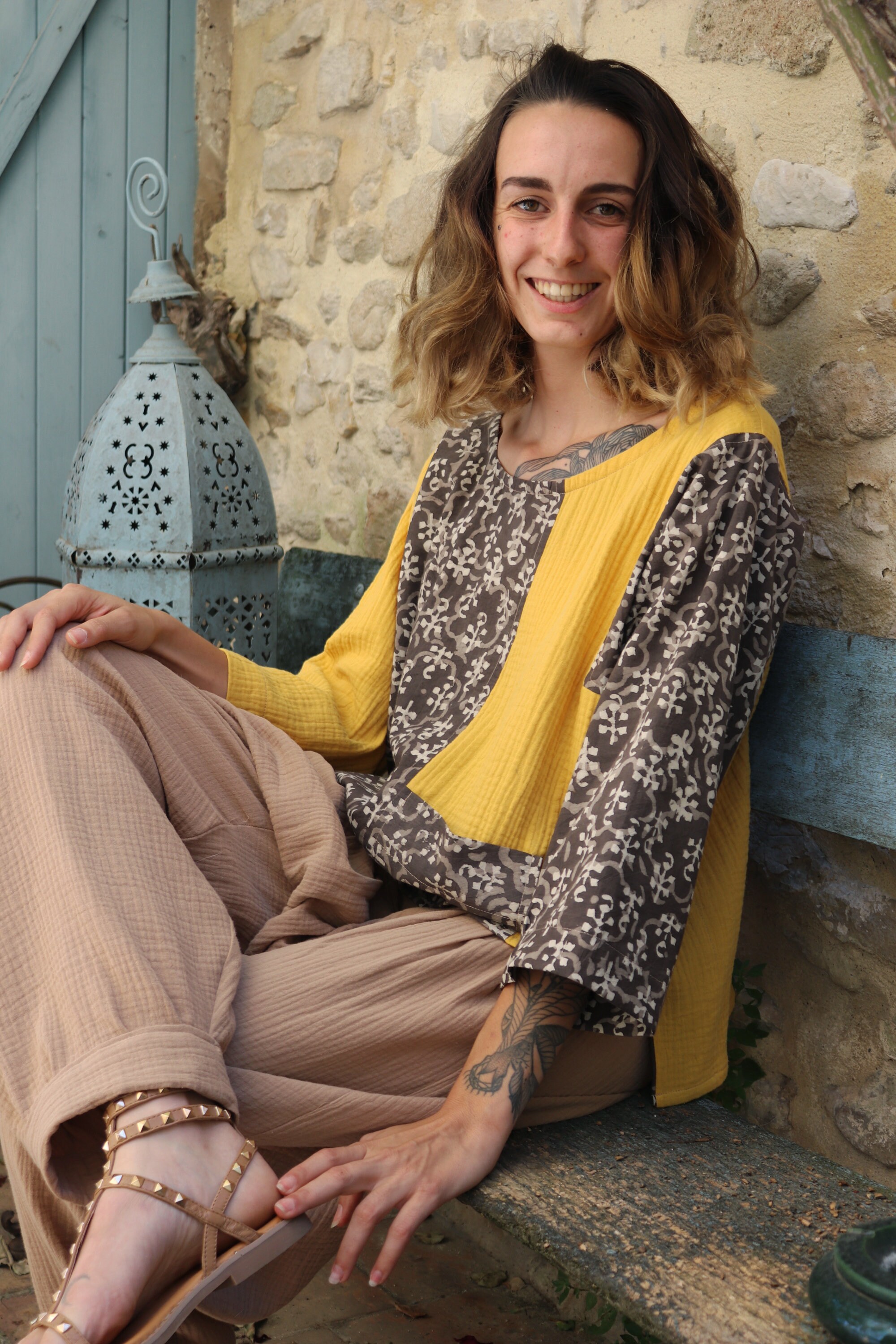 Tunique courte asymétrique boho-chic double gaze coton | Etsy