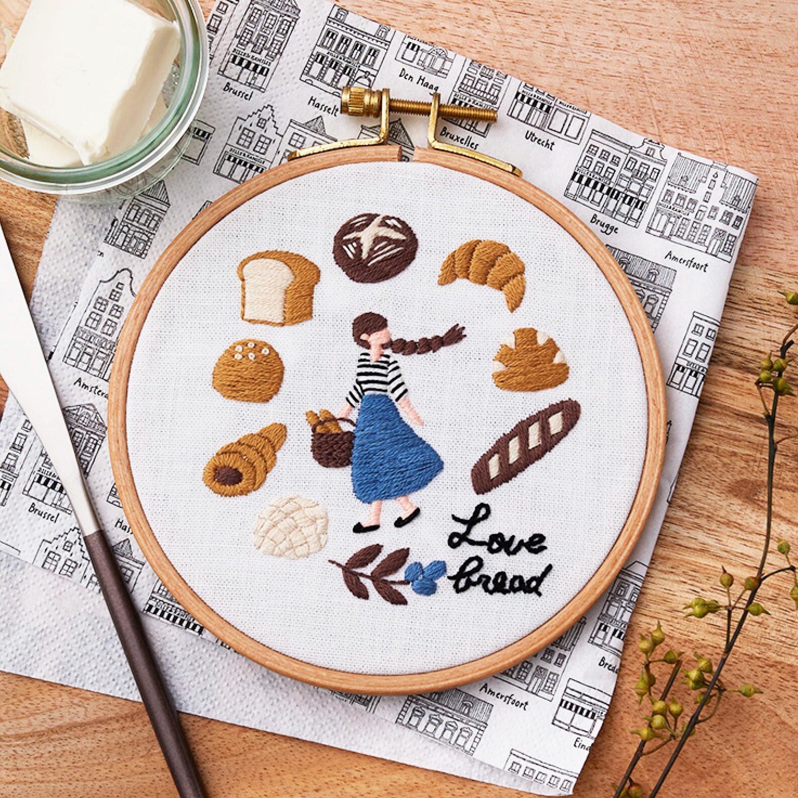 Paris Bread and Rolls | Embroidery Pattern Pdf | Embroidery Guide | - Etsy