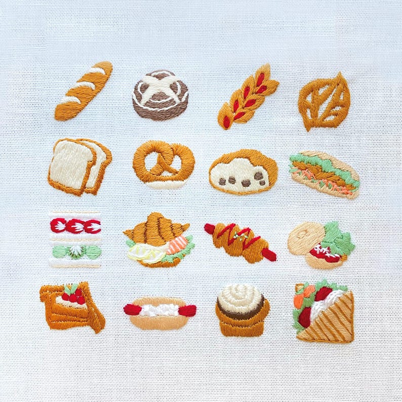 Bread Icons - Embroidery Kit - Etsy