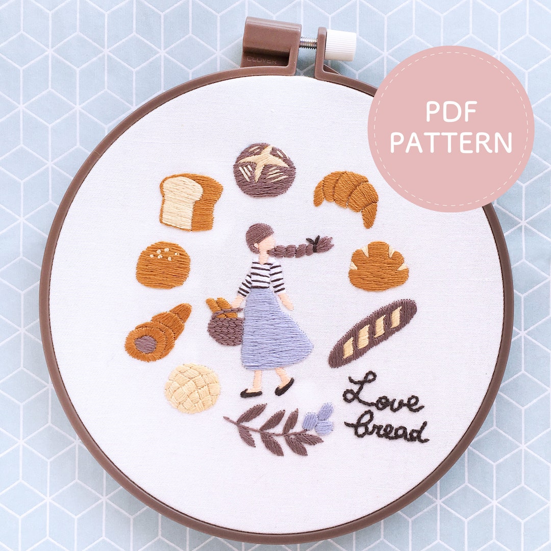 Paris Bread and Rolls Embroidery Pattern Pdf Embroidery Guide - Etsy