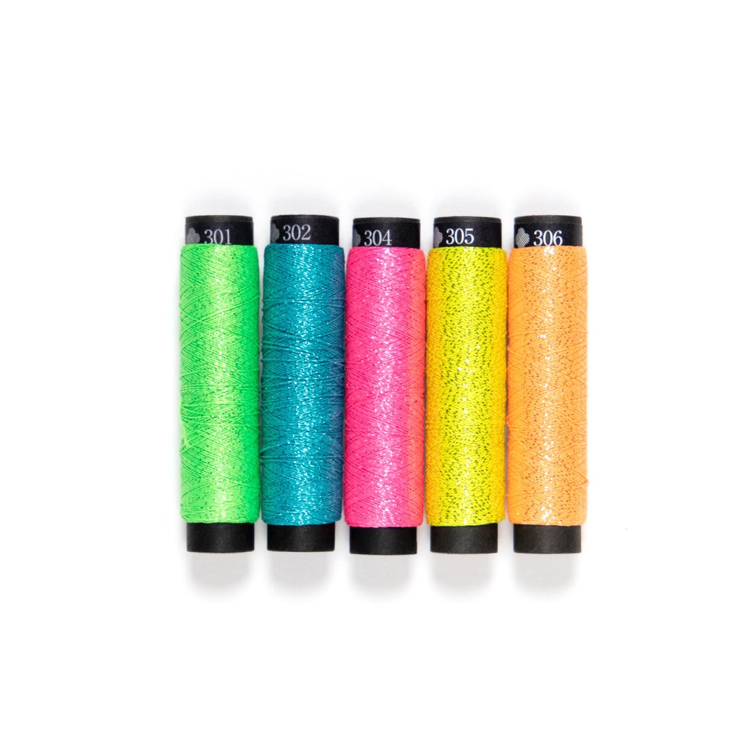 Glitter Thread Set "fluorescence" - Japanese Glitter Thread NISHIKI-ITO ...